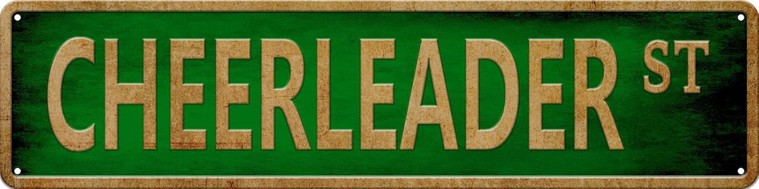 Cheerleader St Sign Cheerleading Dance Dancer Funny Vintage Street Tin ...