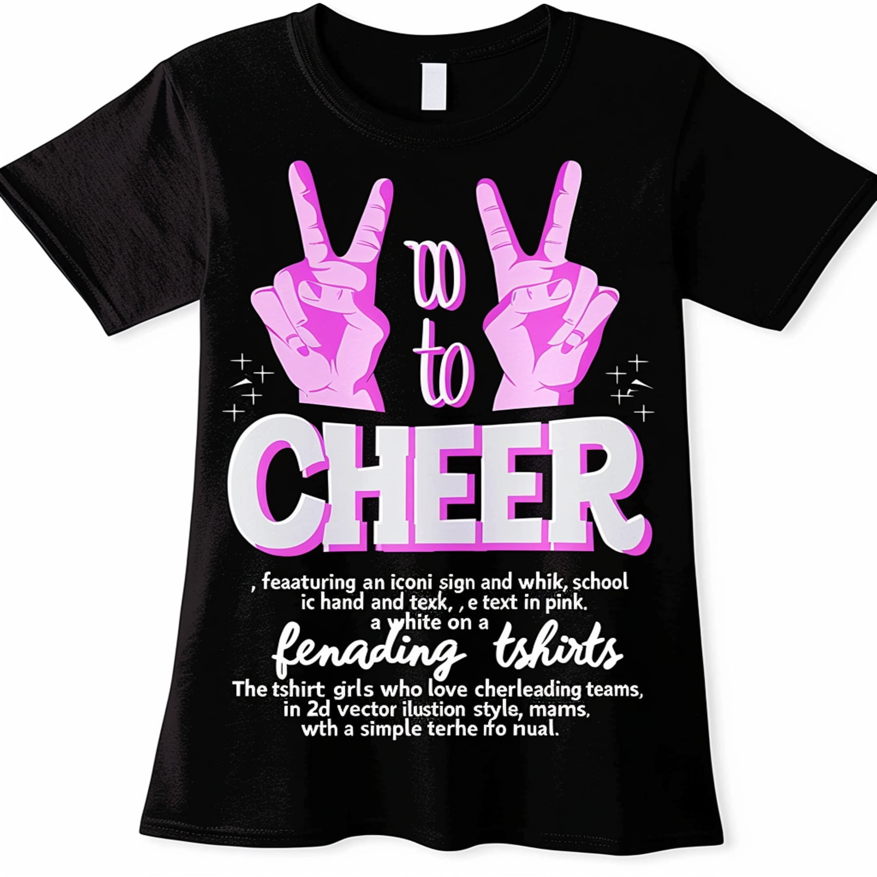 Cheerleader TShirt 'Here to Cheer' Iconic Hand Sign Design in Pink ...