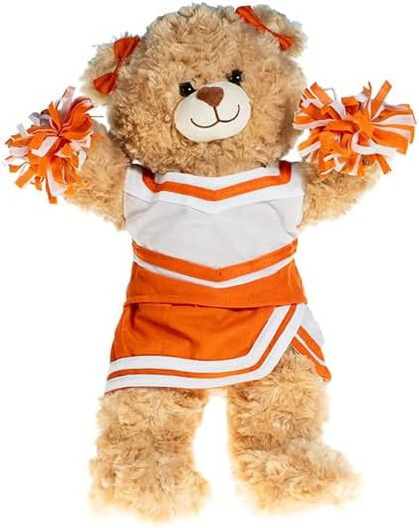 16-inch Cheerleader Taffy Bear Plush Toy - Adorable Orange & White ...