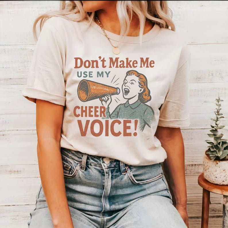 Cheerleader Voice Retro Tee – Funny Gift for Cheer Fans - Walmart.com