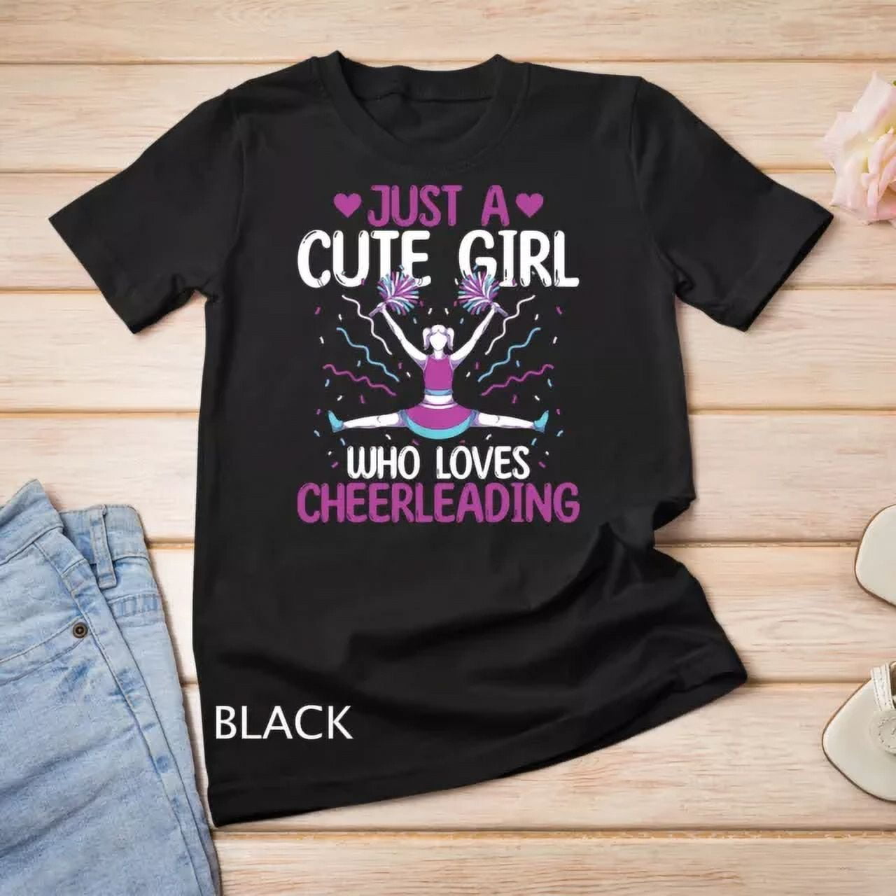 Cheerleader Women Just A Cute Girl Who Loves Cheerleading Unisex T ...