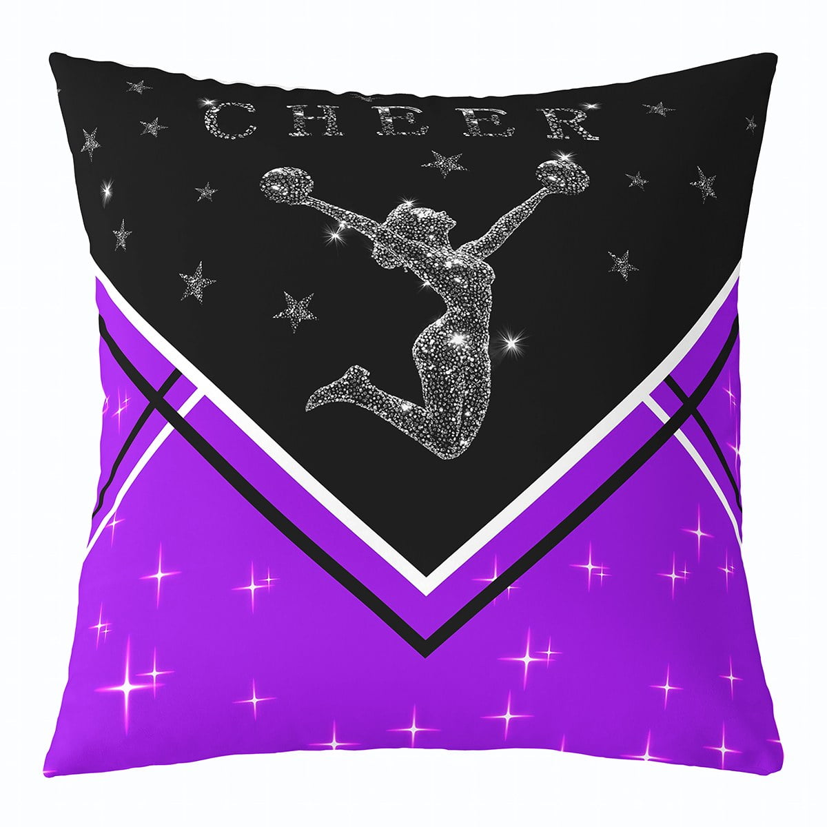 Cheerleaders Throw Pillow Cover Modern Geometric Lines Square Cushion ...