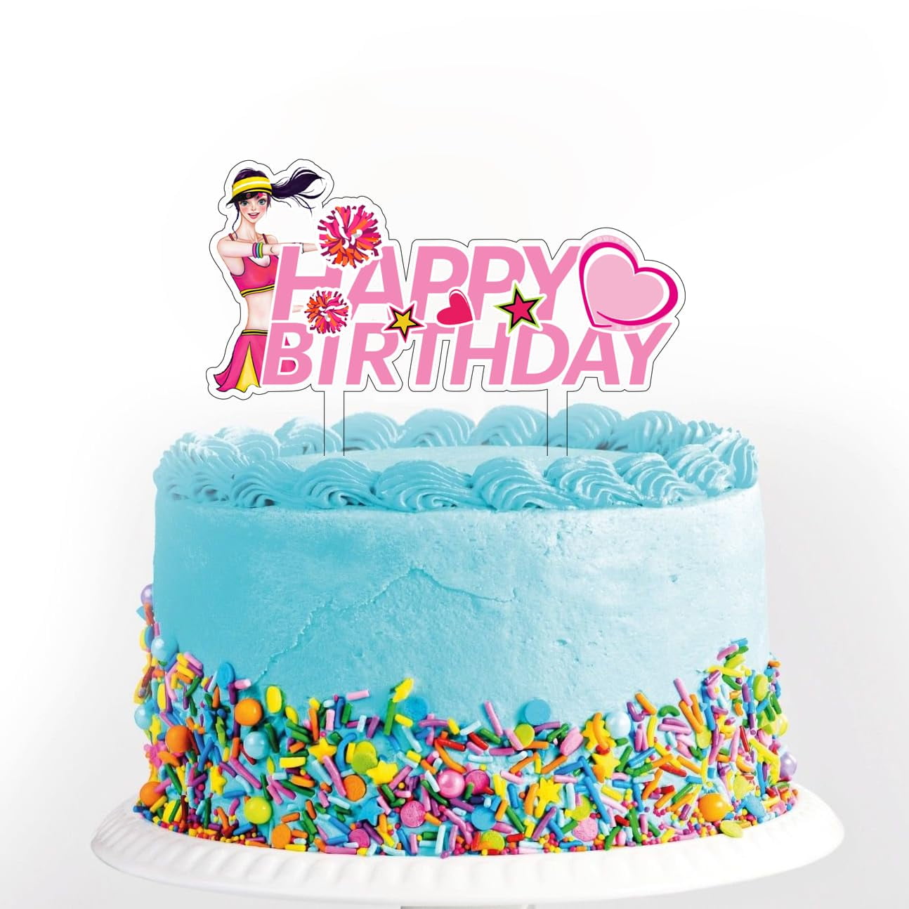 Cheerleading Birthday Cake Topper Cheerleader Happy RST1 Birthday Cake ...