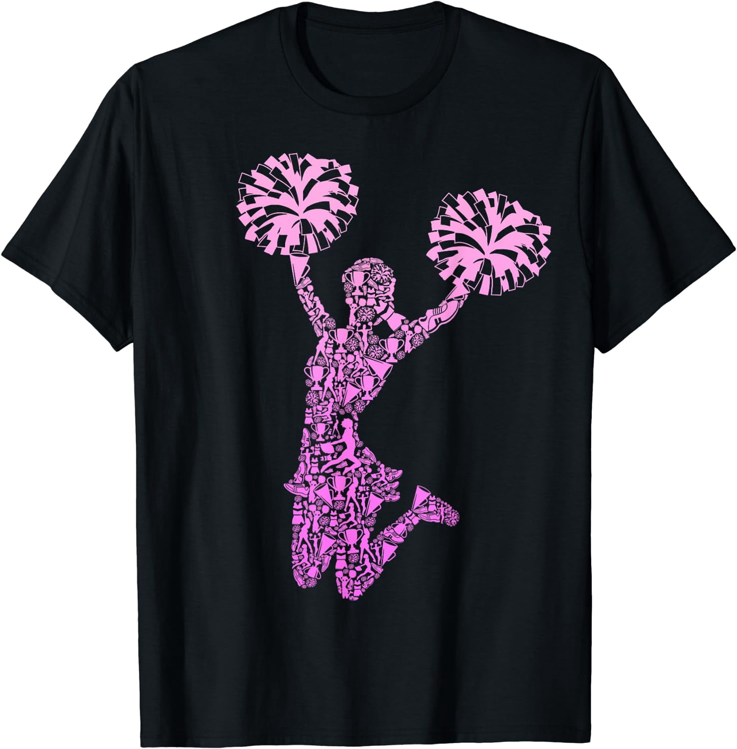 Cheerleading Cheerleader Cheer Girl Youth Team Squad T-Shirt Black ...