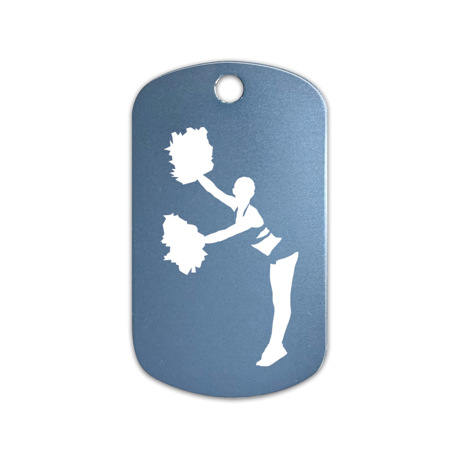 Cheerleading Cheerleader GI Dog Tag Aluminum Keychain #1 cheer - Light ...