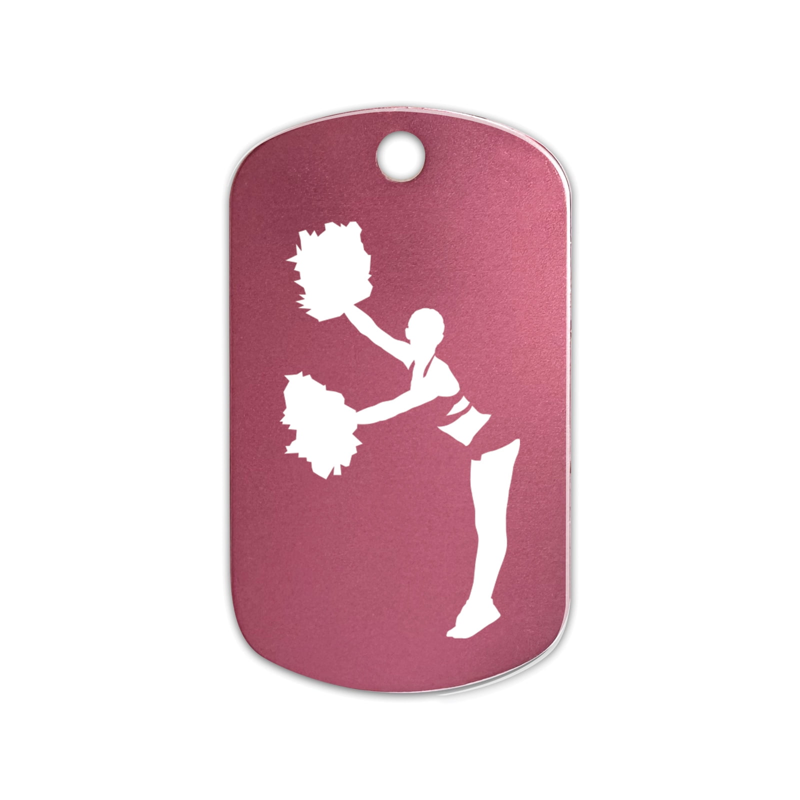 Cheerleading Cheerleader GI Dog Tag Aluminum Keychain #1 cheer - Pink ...