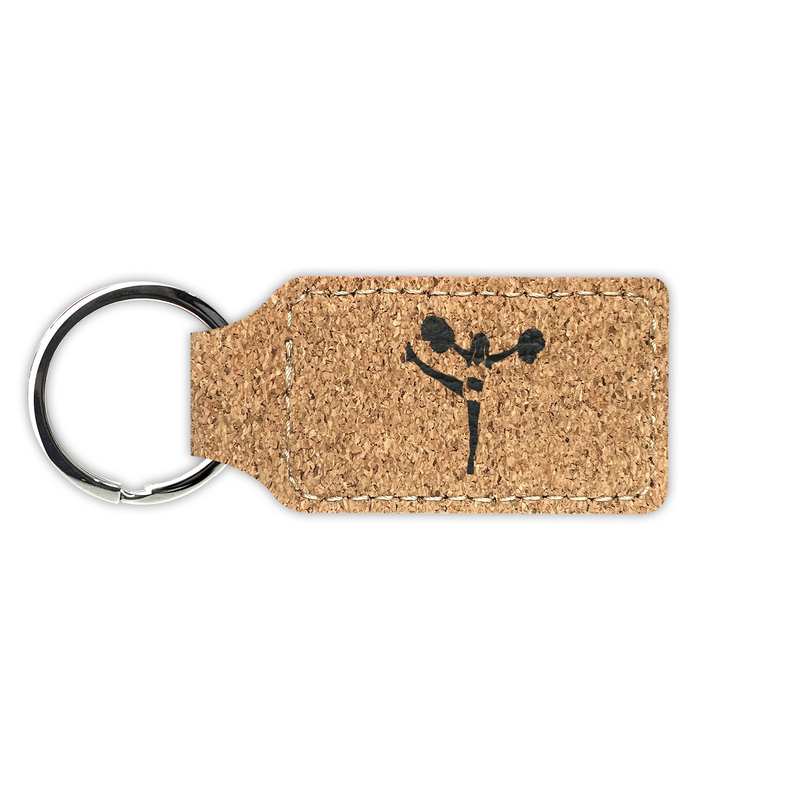 Cheerleading Cheerleader Keychain Leatherette Rectangle - Laser ...