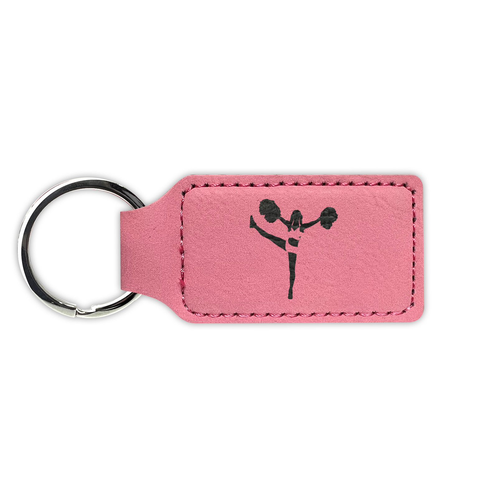 Cheerleading Cheerleader Keychain Leatherette Rectangle - Laser ...