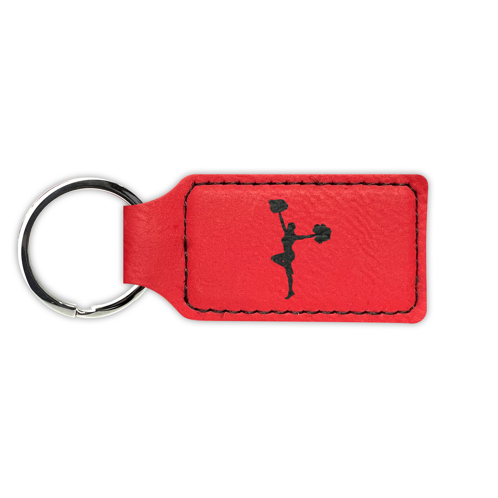 Cheerleading Cheerleader Keychain Leatherette Rectangle - Laser ...