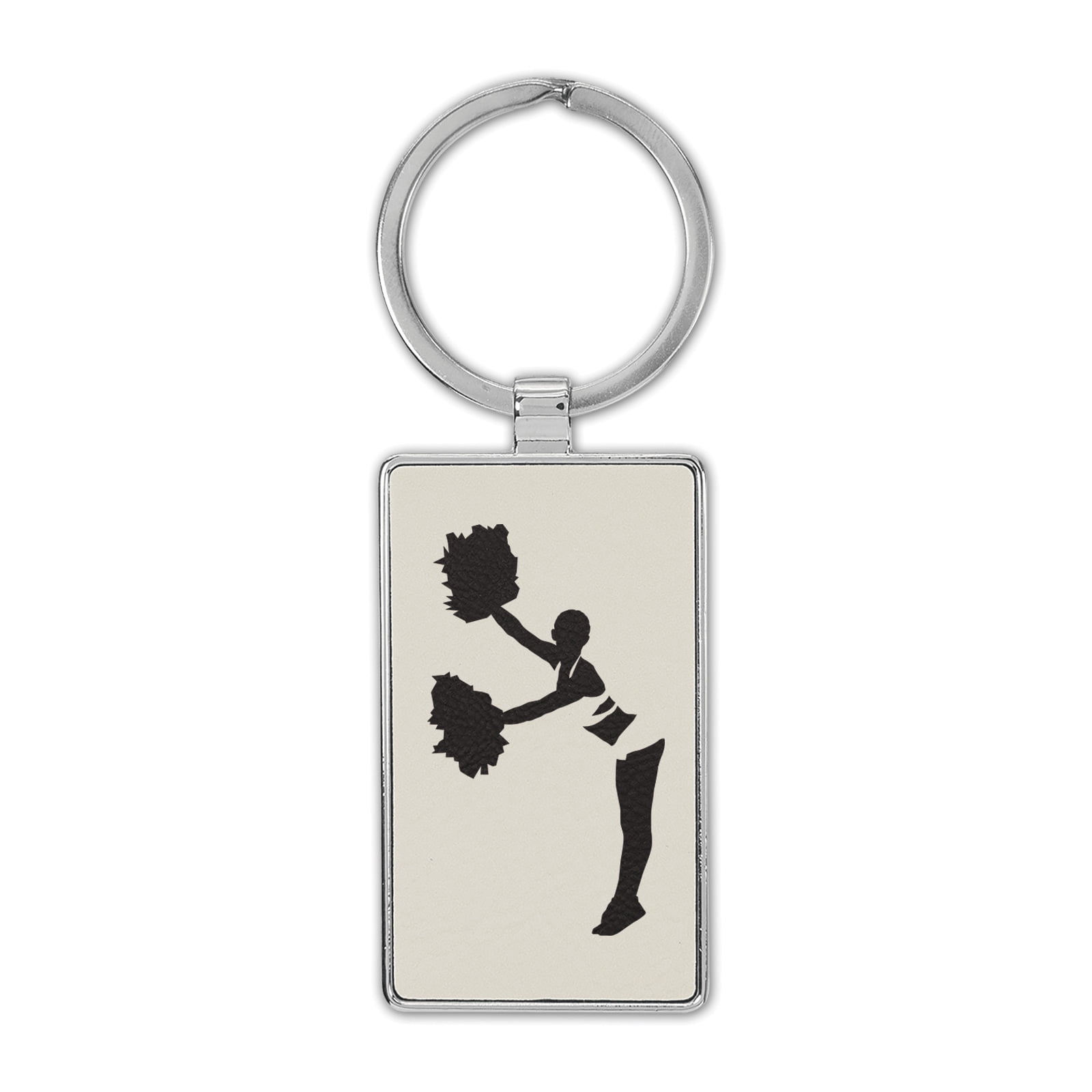 Cheerleading Cheerleader Premium Leatherette Keychain #1 cheer - White ...