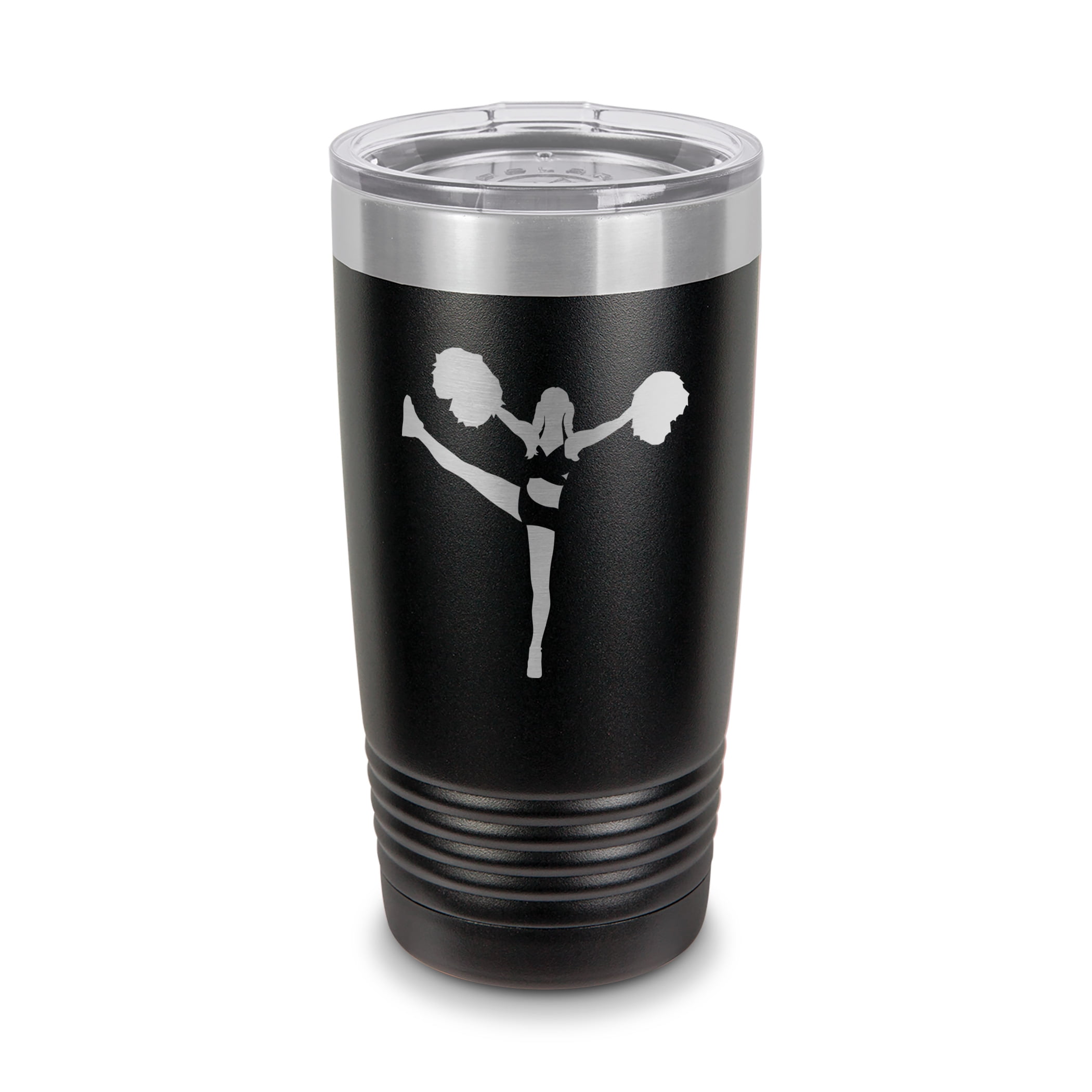 Cheerleading Cheerleader Tumbler 20 oz - Laser Engraved w/ Clear Lid ...