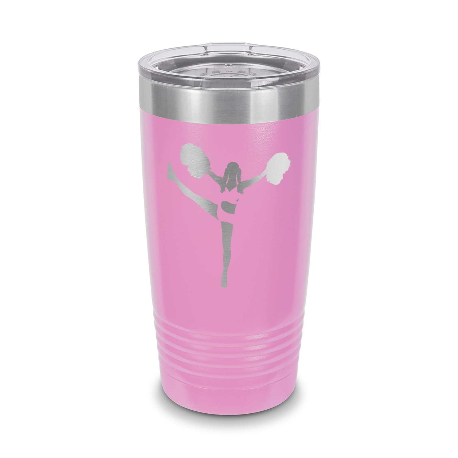 Cheerleading Cheerleader Tumbler 20 oz - Laser Engraved w/ Clear Lid ...