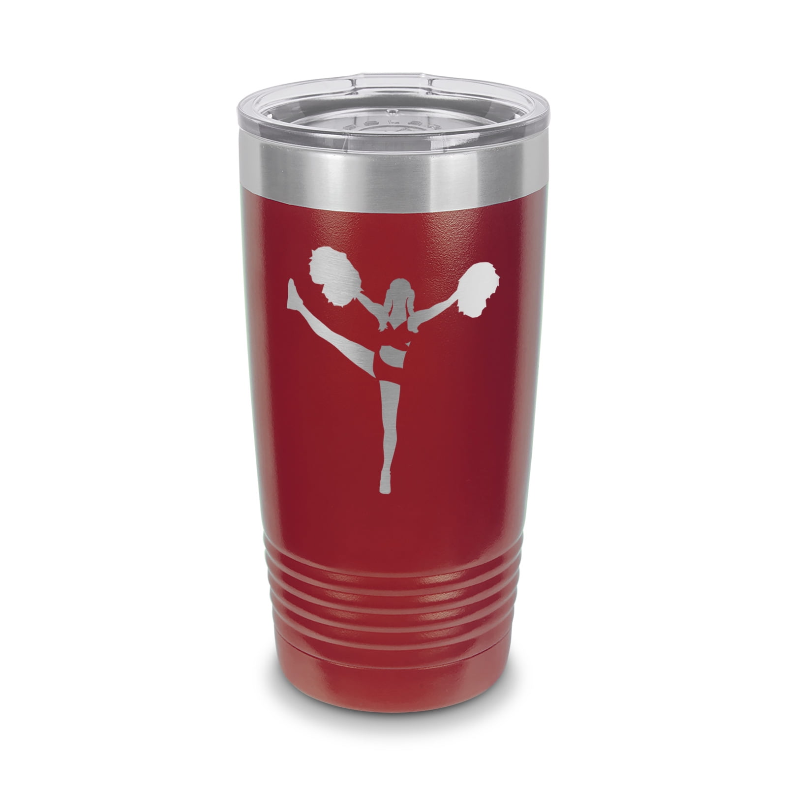 Cheerleading Cheerleader Tumbler 20 oz - Laser Engraved w/ Clear Lid ...