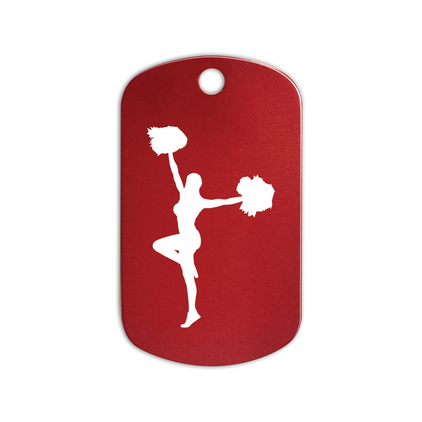 Cheerleading Cheerleader V3 GI Dog Tag Aluminum Keychain #3 cheer - Red ...
