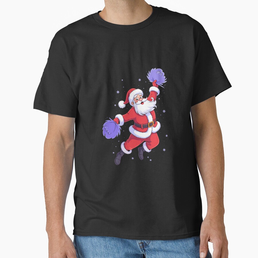 Cheerleading Christmas Cheering Santa Claus Sport Pom Pom Unisex T ...