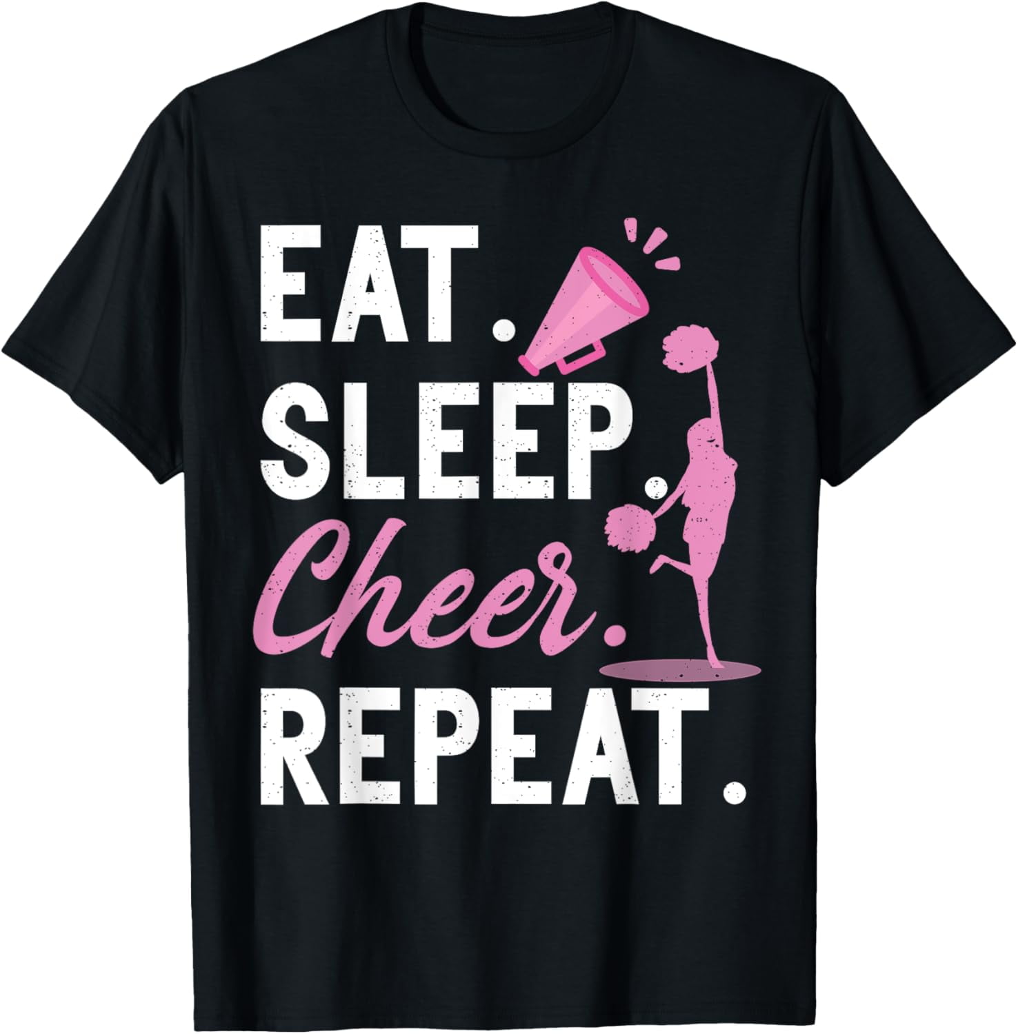 Cheerleading Dance Cheerleader Girls Eat Sleep Cheer Repeat T-Shirt ...
