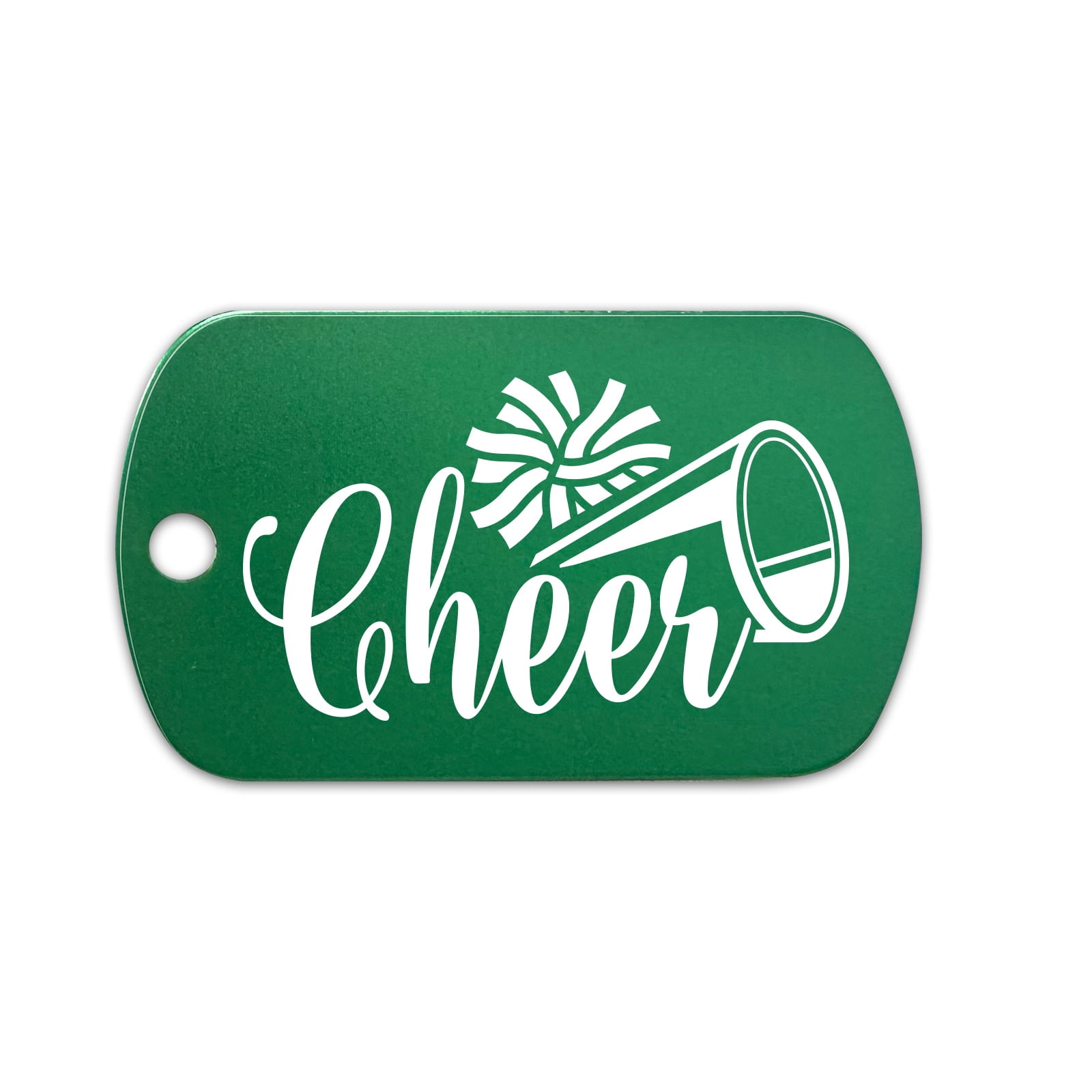 Cheerleading GI Dog Tag Aluminum Keychain cheer school spirit - Green ...