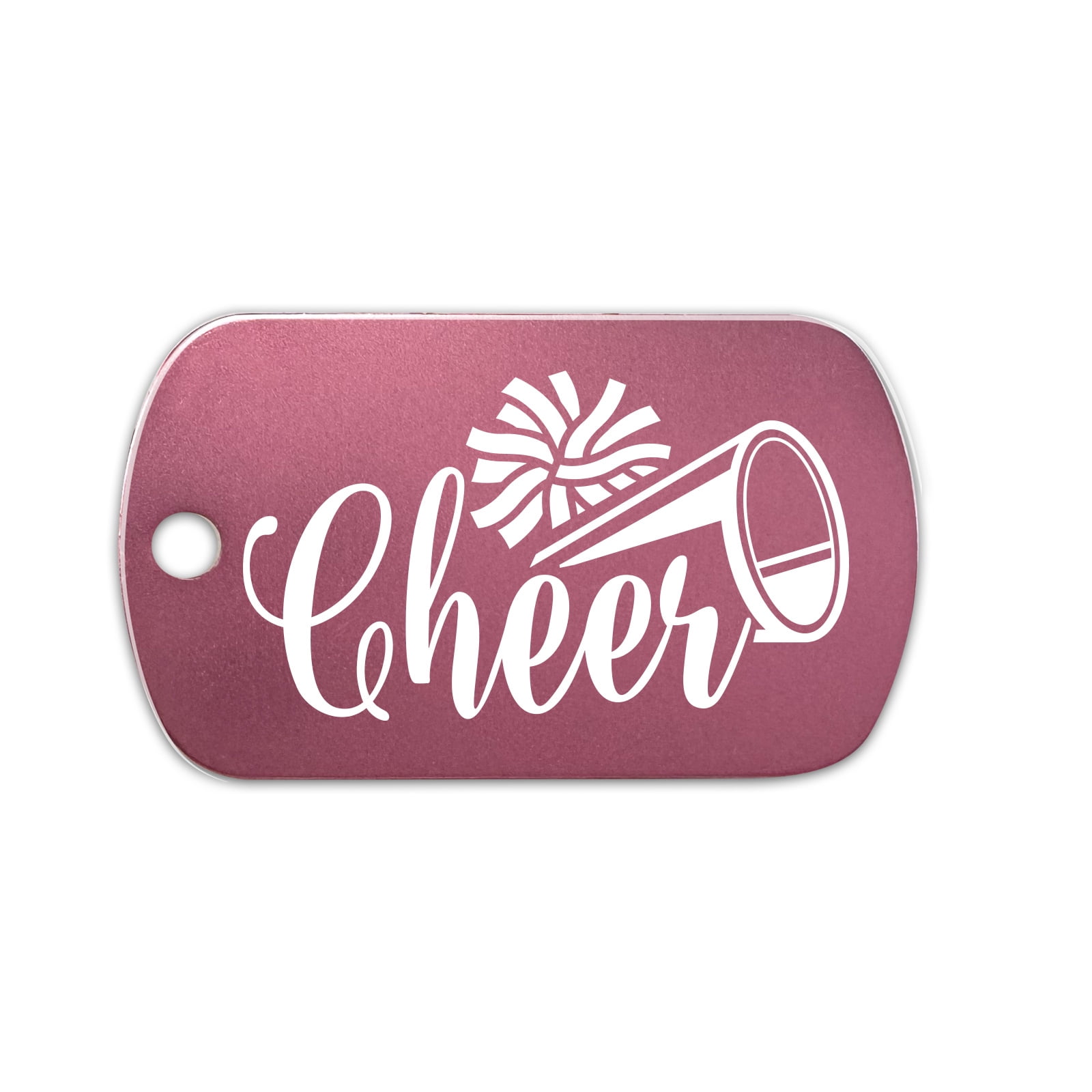 Cheerleading GI Dog Tag Aluminum Keychain cheer school spirit - Pink ...