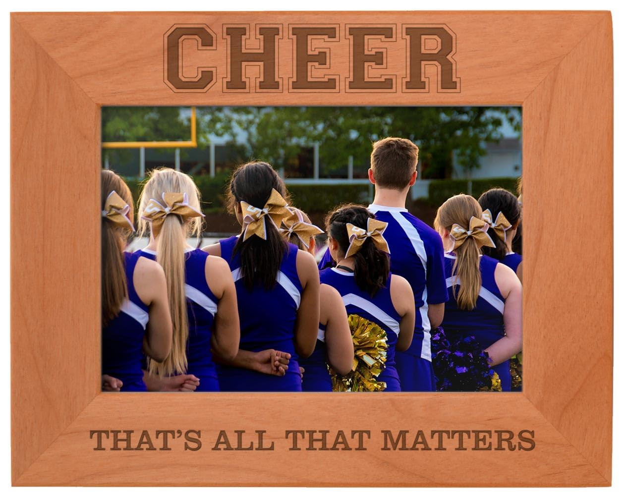 Cheerleading Gifts Cheer All That Matters Natural Wood Engraved 5x7 ...