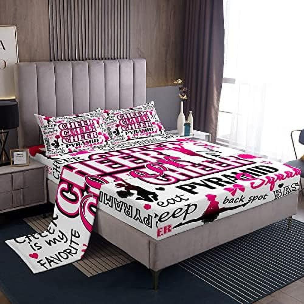Cheerleading Gifts for Girls Sheet Set Full Cheerleader Bed Sheets for ...