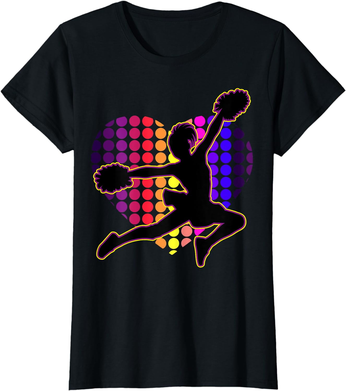 Cheerleading Heart Retro Cheerleader Team Squad Cheering T-Shirt ...