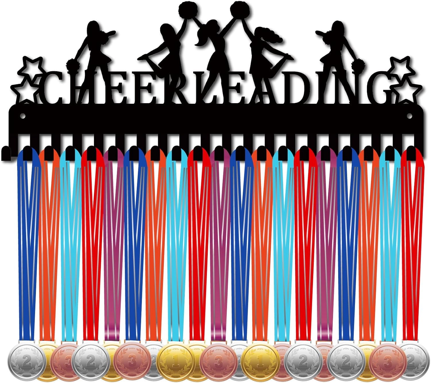 Cheerleading Medal Hanger Display Medals Holder Rack Black Metal Shelf ...