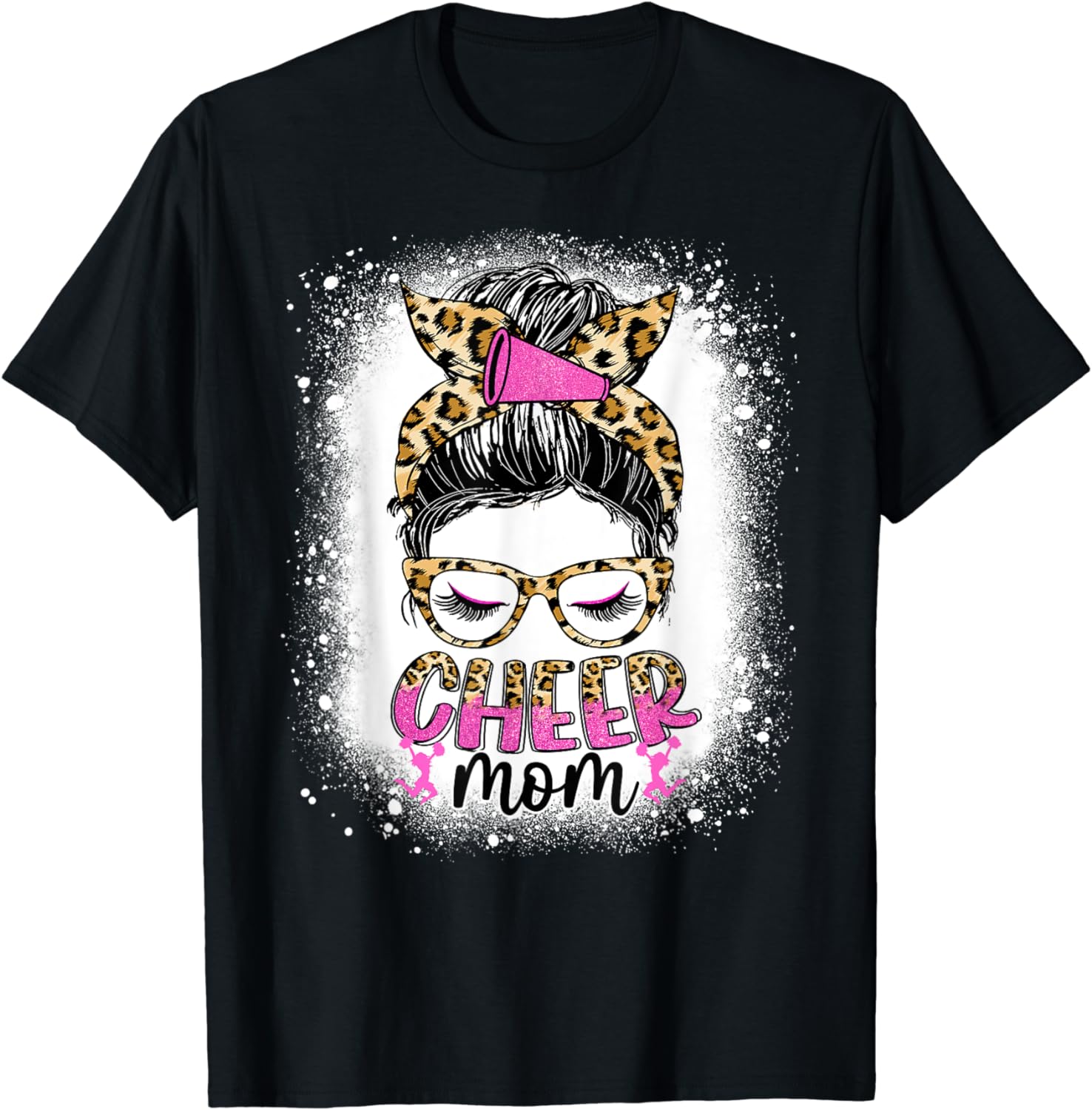 Cheerleading Mom Cheerleader Cheer Messy Bun Mothers Day T-Shirt ...