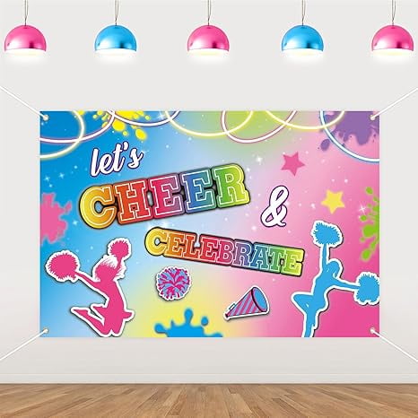 Cheerleading Party Decorations, 5x3 ft Cheerleading Backdrop Banner ...