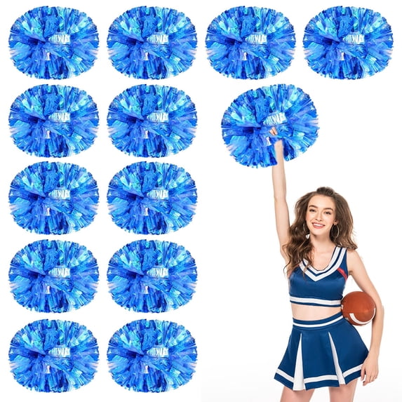 Cheerleading Pom Poms 12 Pcs With Handle Style- Handheld Squad Pompoms ...