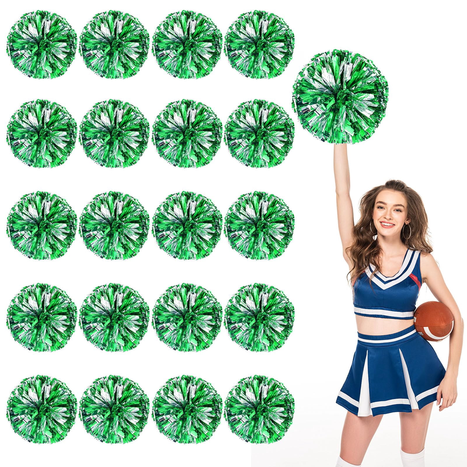 Cheerleading Pom Poms 20 Pcs With Straight Handle- Handheld Squad ...