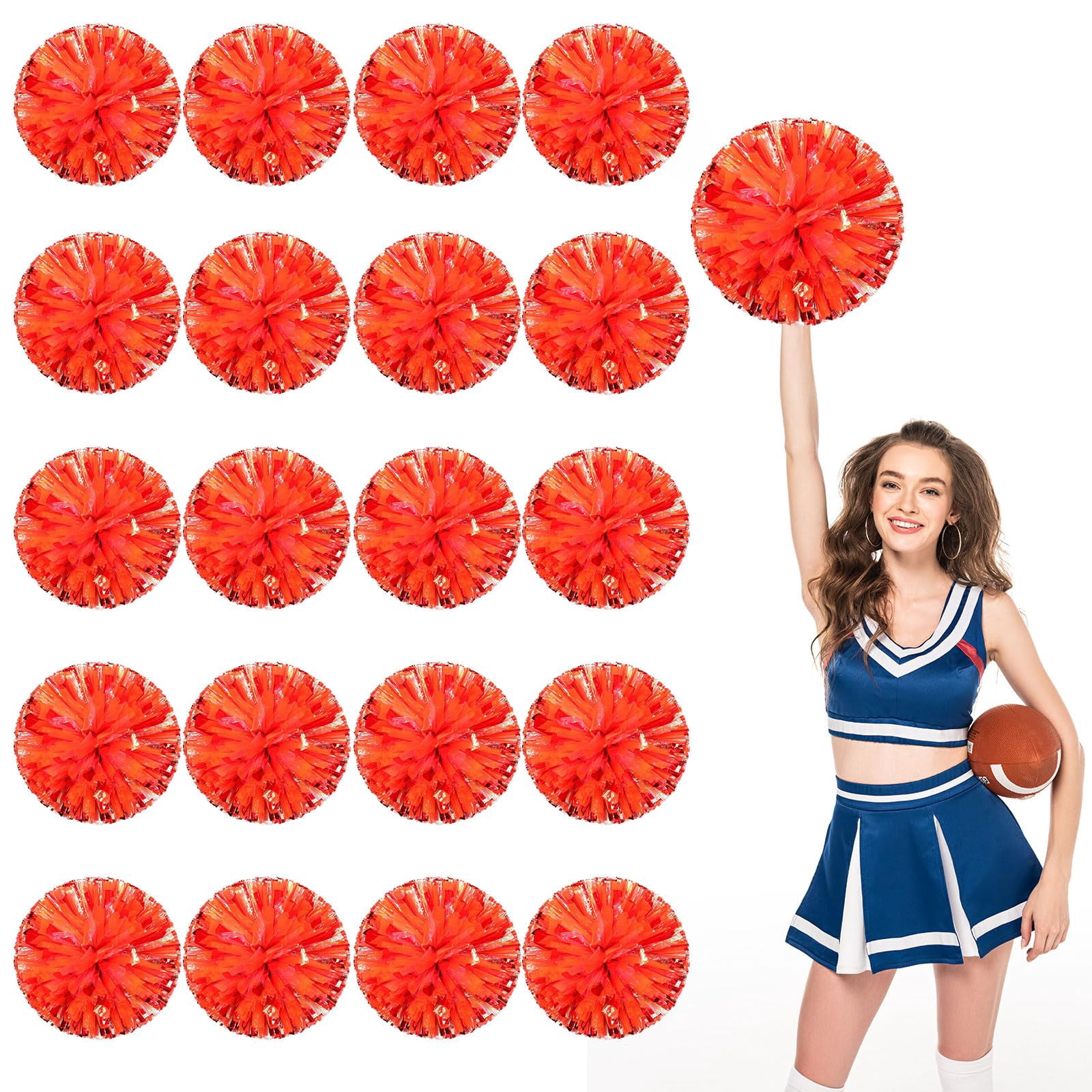 Cheerleading Pom Poms 20 Pcs with Finger Holes, Cheer Pom Poms for ...