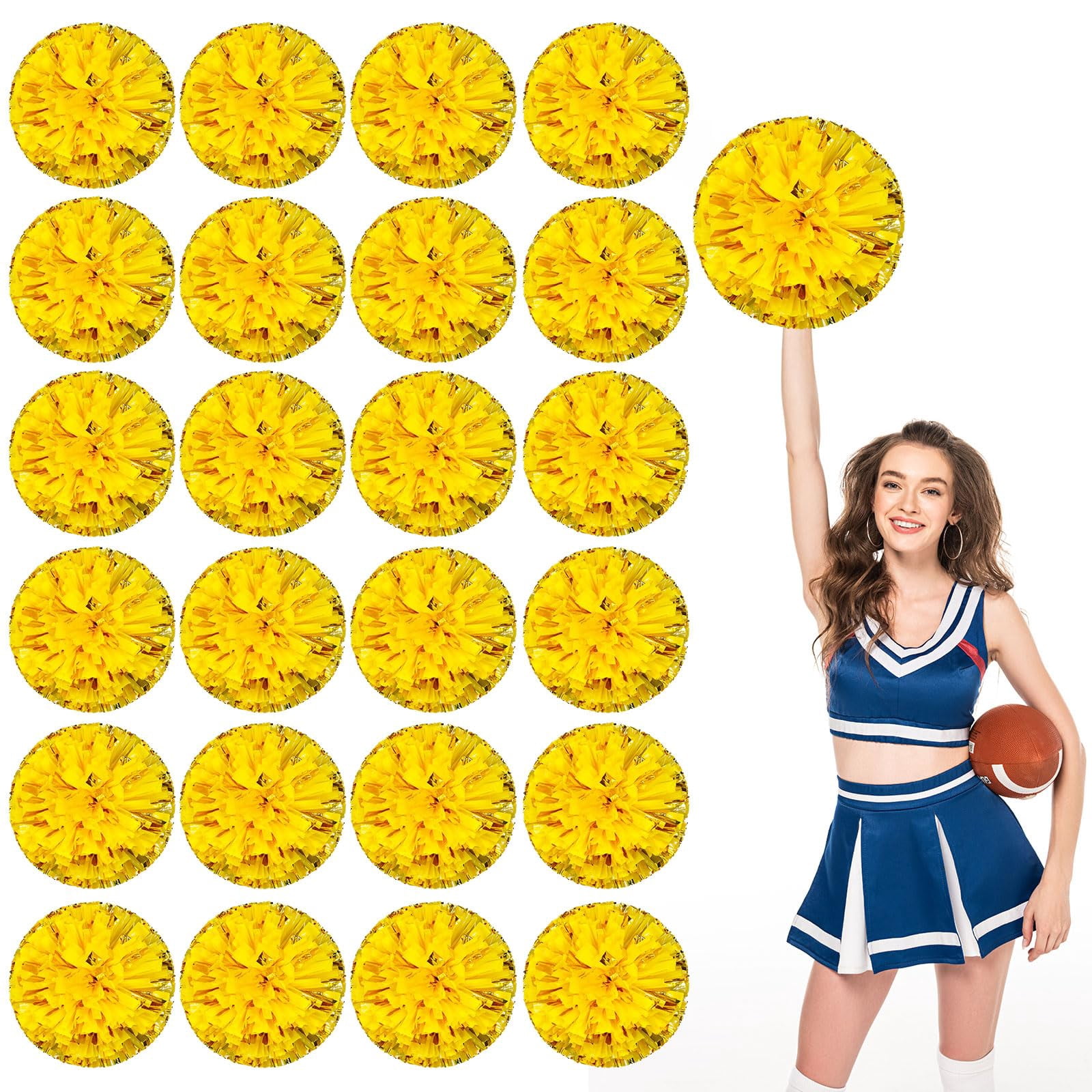 Cheerleading Pom Poms 22 Pcs, Handheld Squad Pompoms for Sports Team ...