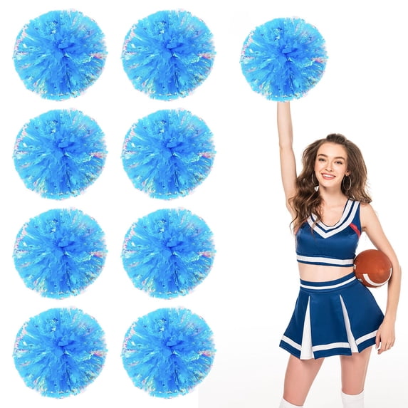 Cheerleading Pom Poms 8 Pcs- With Four Finger Handle Cheerleading ...