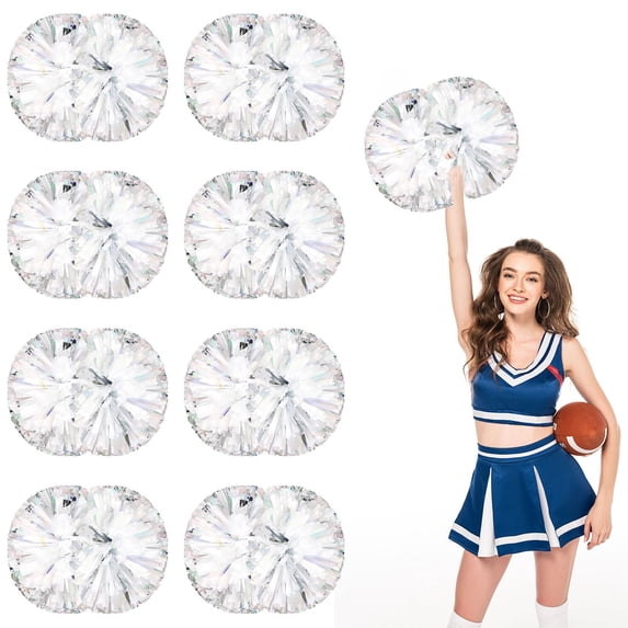 Cheerleading Pom Poms 8 Pcs With Handle Style- Handheld Squad Pompoms ...