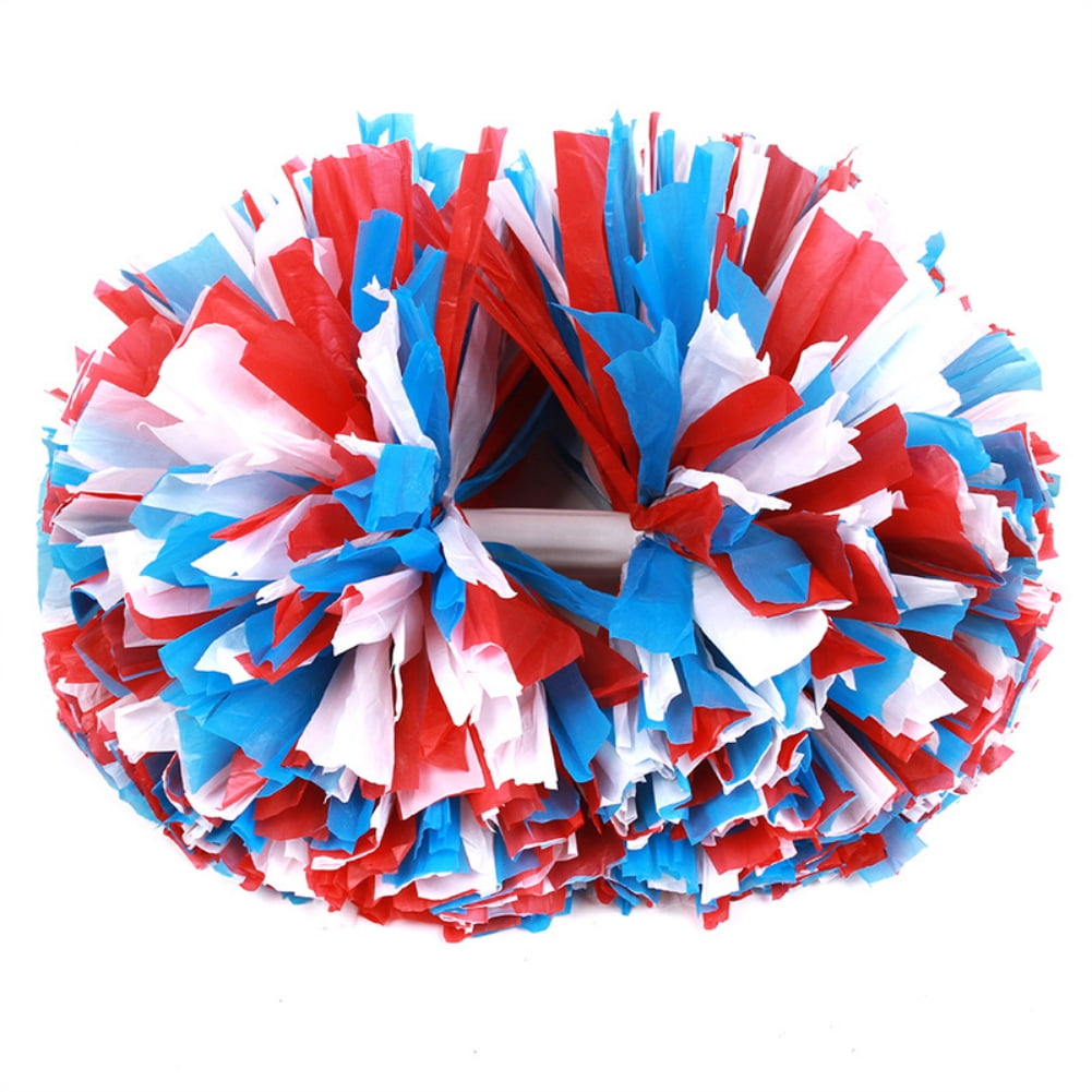 Cheerleading Pom Poms Girl Rainbow Metallic Streamer Pom Poms Cheer ...
