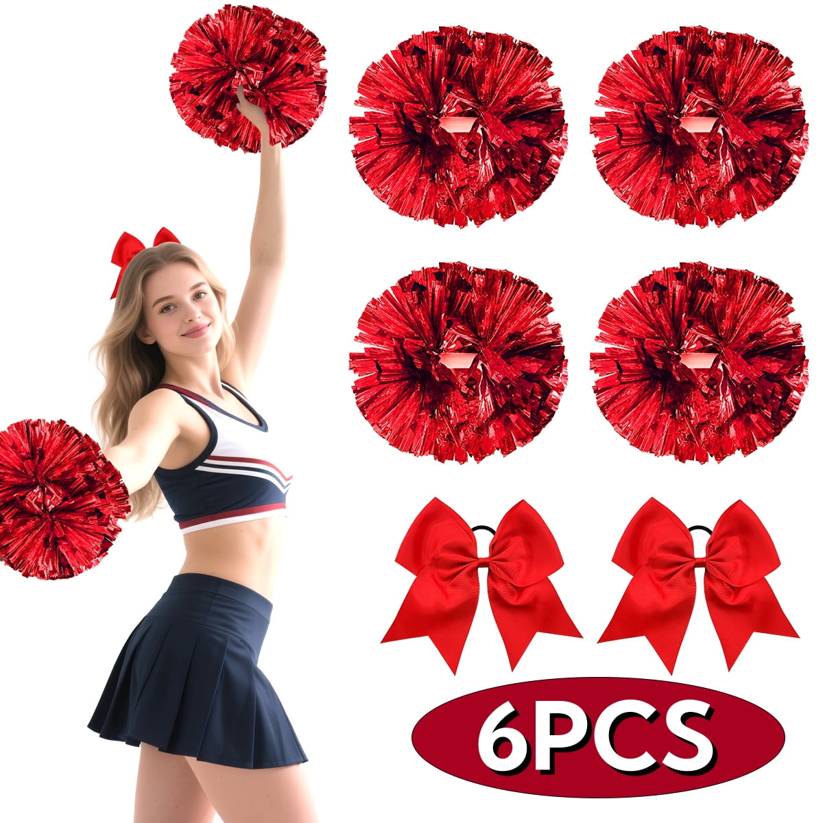 Cheerleading Pom Poms with Jumbo Bows Stable Handle Cheerleading Stuff ...