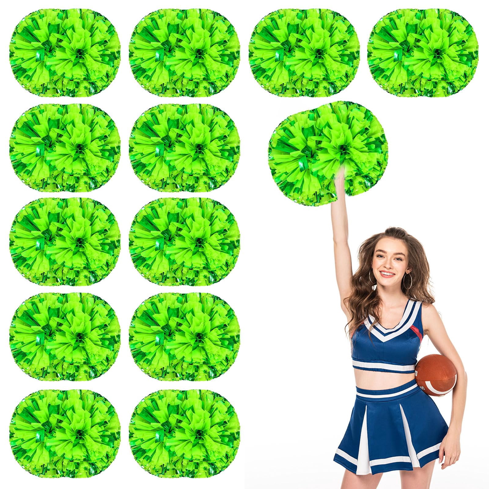 Cheerleading Poms 12 Pcs Handheld Pompoms With Handle- Perfect For ...