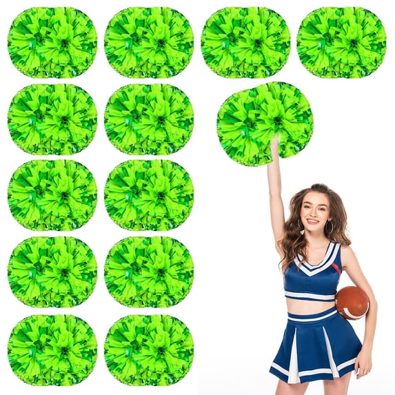 Cheerleading Poms 12 Pcs Handheld Pompoms With Handle- Perfect For ...