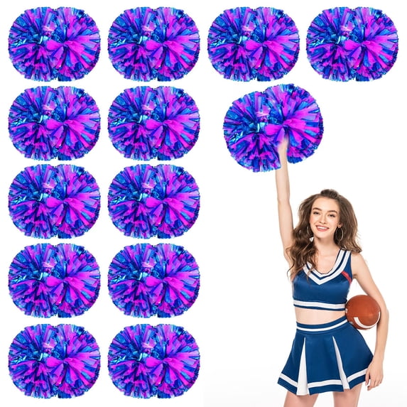 Cheerleading Poms 12 Pcs Handheld Pompoms With Handle- Perfect For ...
