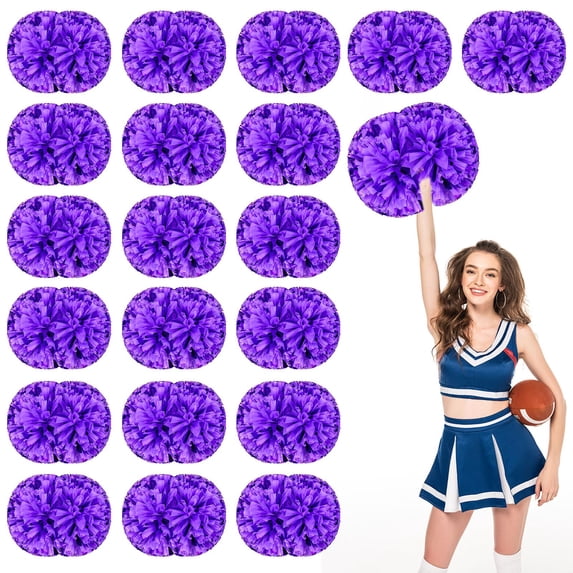 Cheerleading Poms 18 Pcs Handheld Pompoms with Handle, Perfect for ...