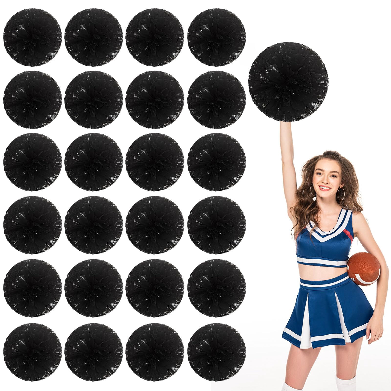 Cheerleading Poms 22 Pack, Handheld Cheerleading Pompoms for Basketball ...