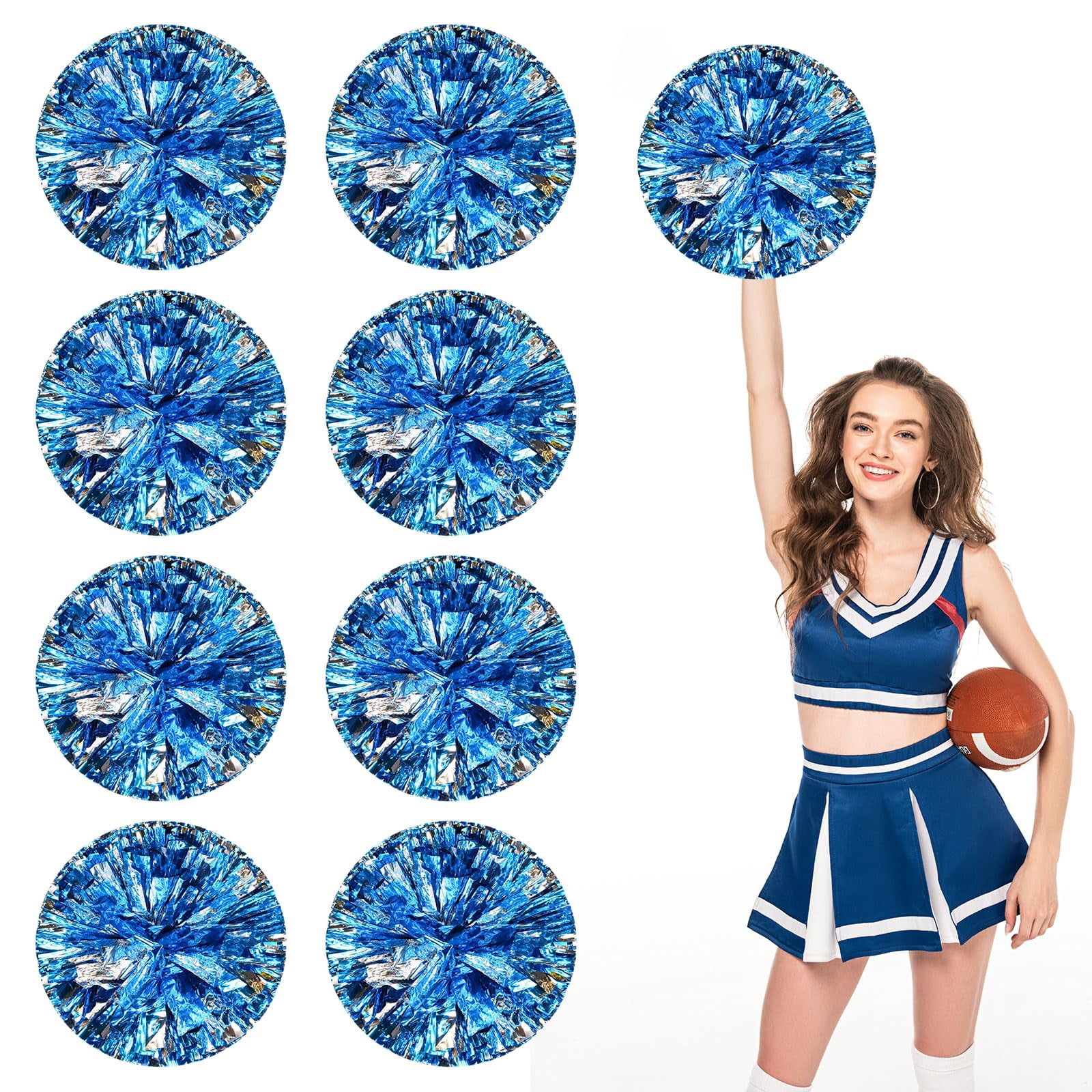 Cheerleading Poms 8 Pack- Handheld Cheerleading Pompoms For Basketball ...