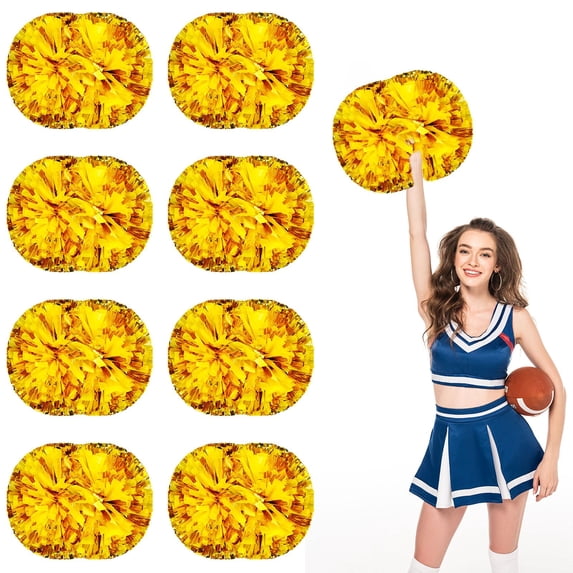 Cheerleading Poms 8 Pcs Handheld Pompoms With Handle- Perfect For ...