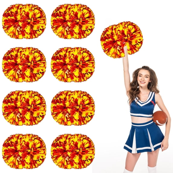 Cheerleading Poms 8 Pcs Handheld Pompoms With Handle- Perfect For ...