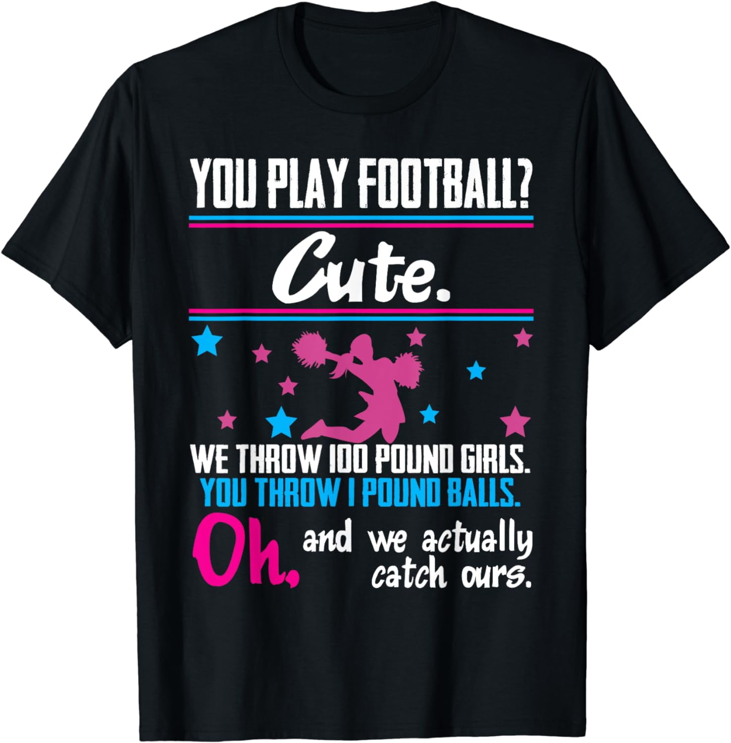 Cheerleading Shirt You Play Football Cute Girls Tee - Walmart.com