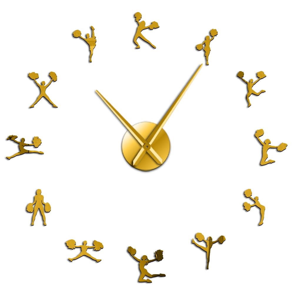 Cheerleading Silhouettes Frameless Wall Clock Stickers, DIY Modern ...