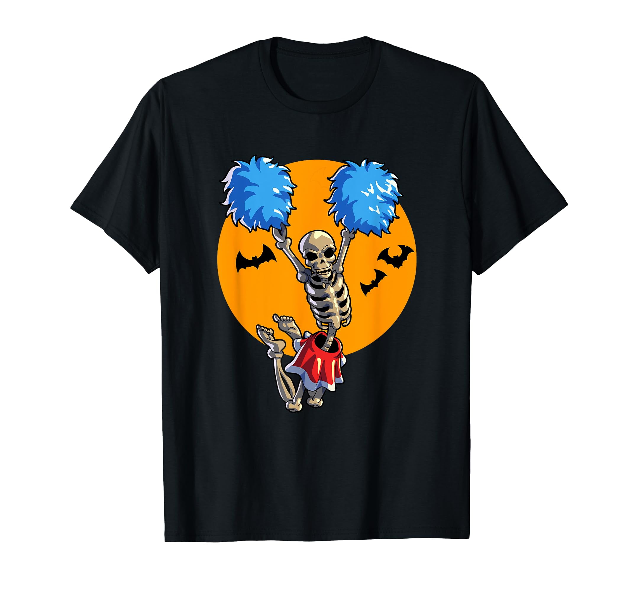 Cheerleading Skeleton Halloween Cheer Mom Girls Womens Cheer T-Shirt ...