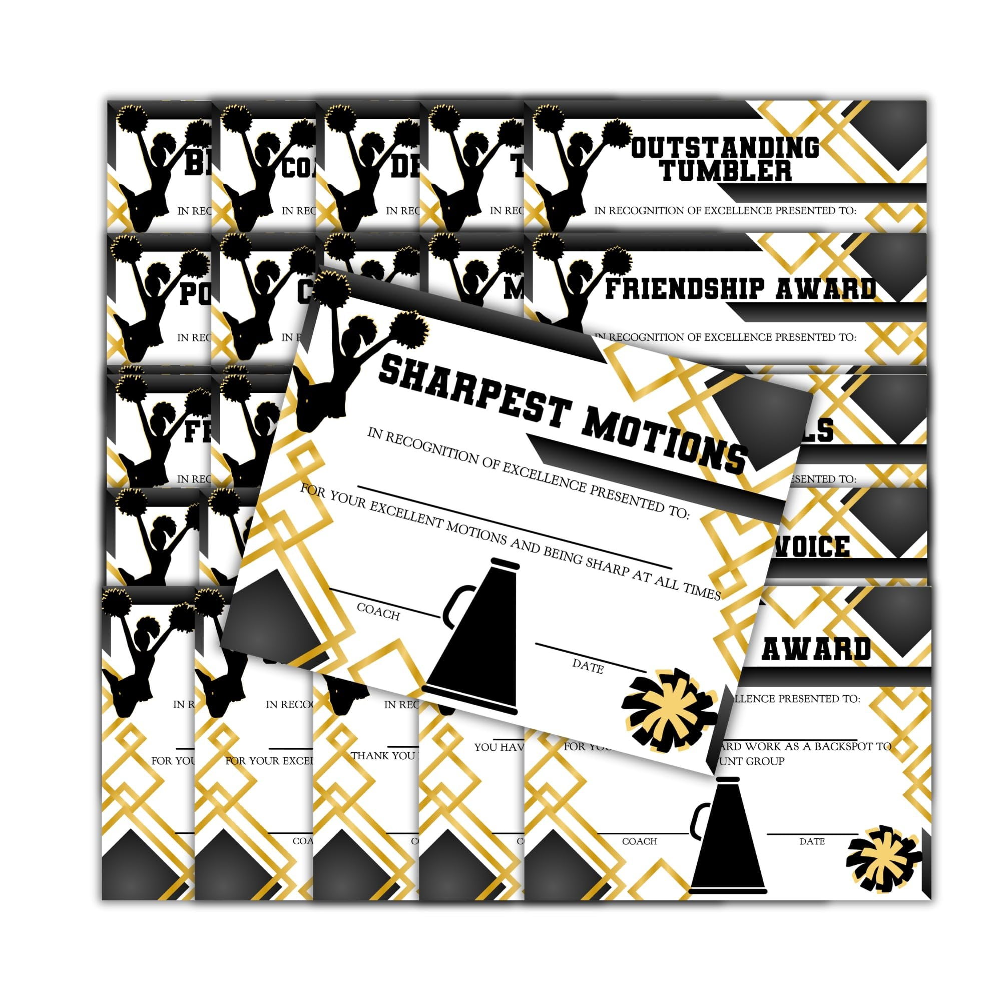 Cheerleading Superlatives Awards 30pk 8.5x11 Pom Dance Team End of Year Squad Competition Best ...