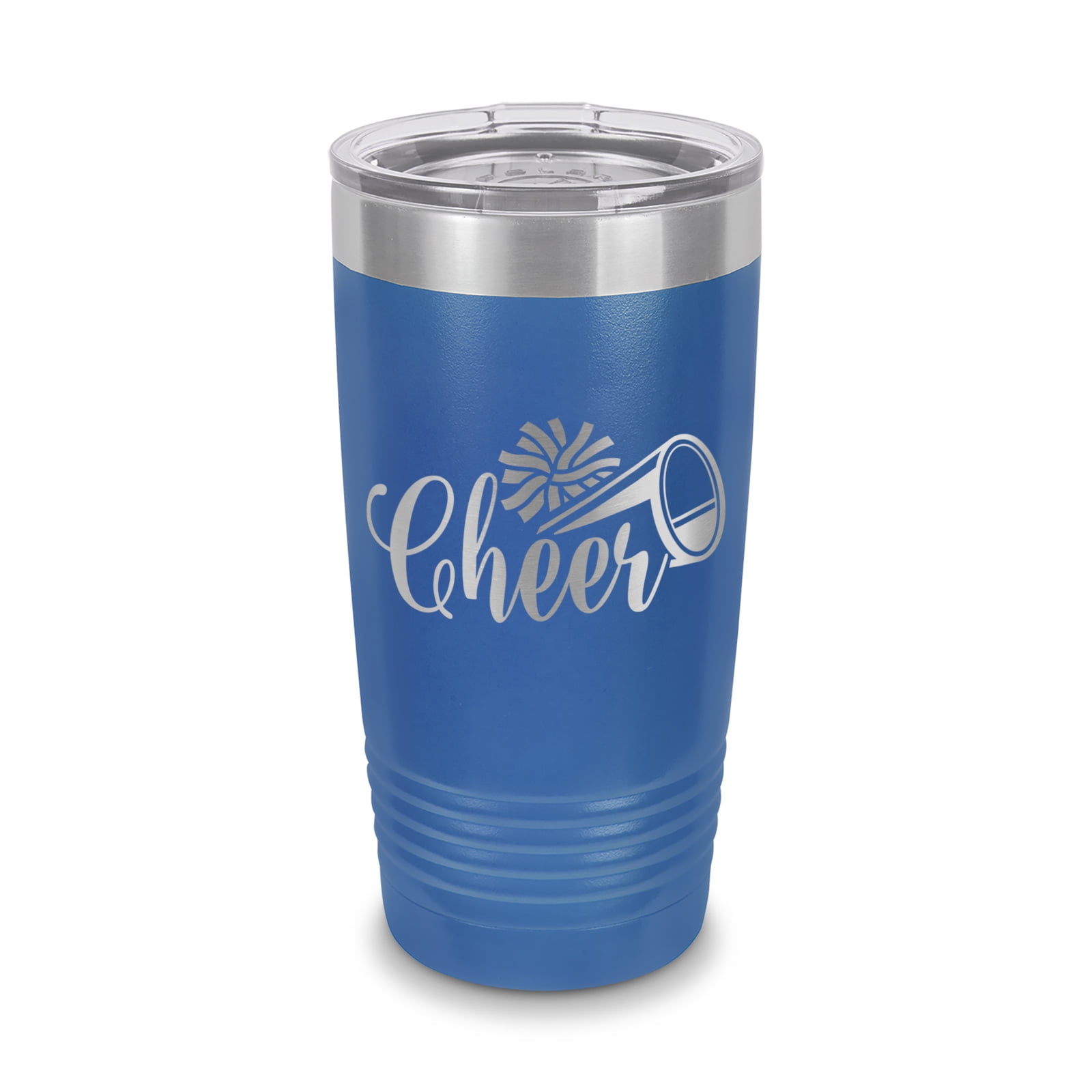 Cheerleading Tumbler 20 oz - Laser Engraved w/ Clear Lid - Stainless ...