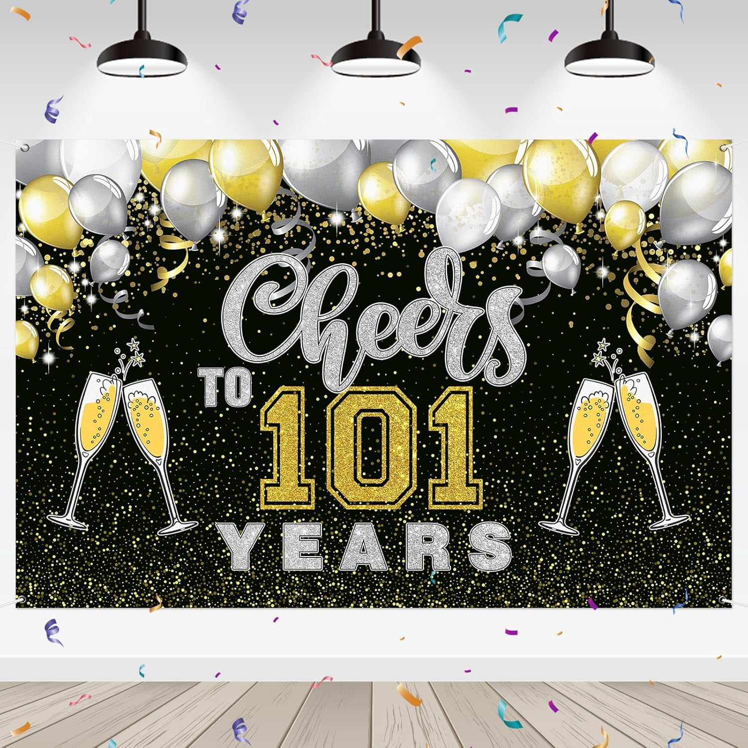 Cheers to 101 Years Backdrop 101st Birthday Photography Background ...